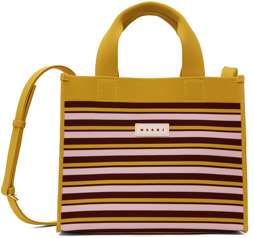 Pink & Yellow Small Shopping Tote by Marni on Sale