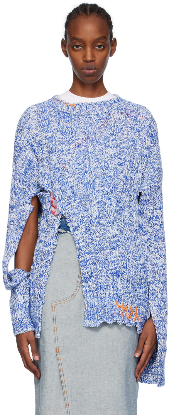 Blue Slit Sweater by Marni on Sale