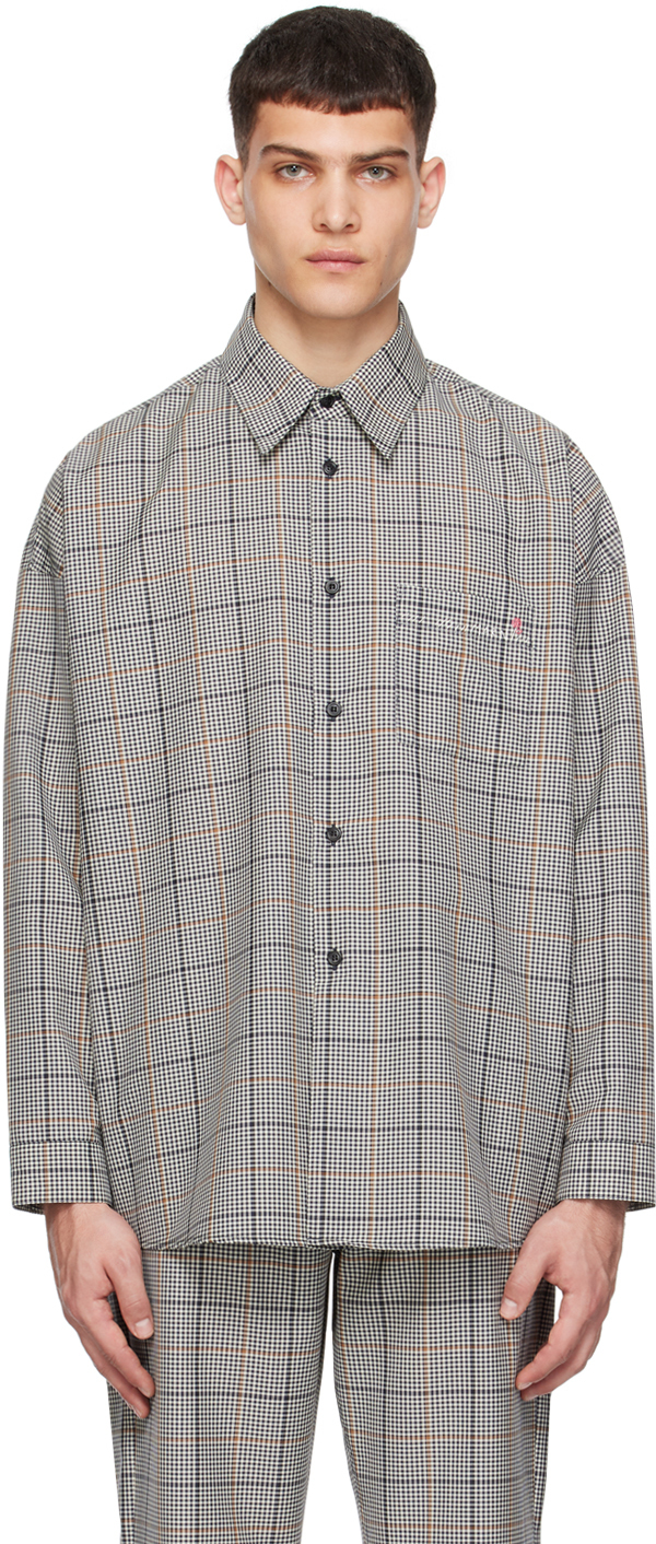 Gray Check Shirt by Marni on Sale