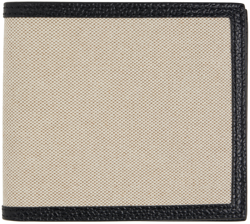 Thom Browne: Beige Canvas Wallet | SSENSE UK