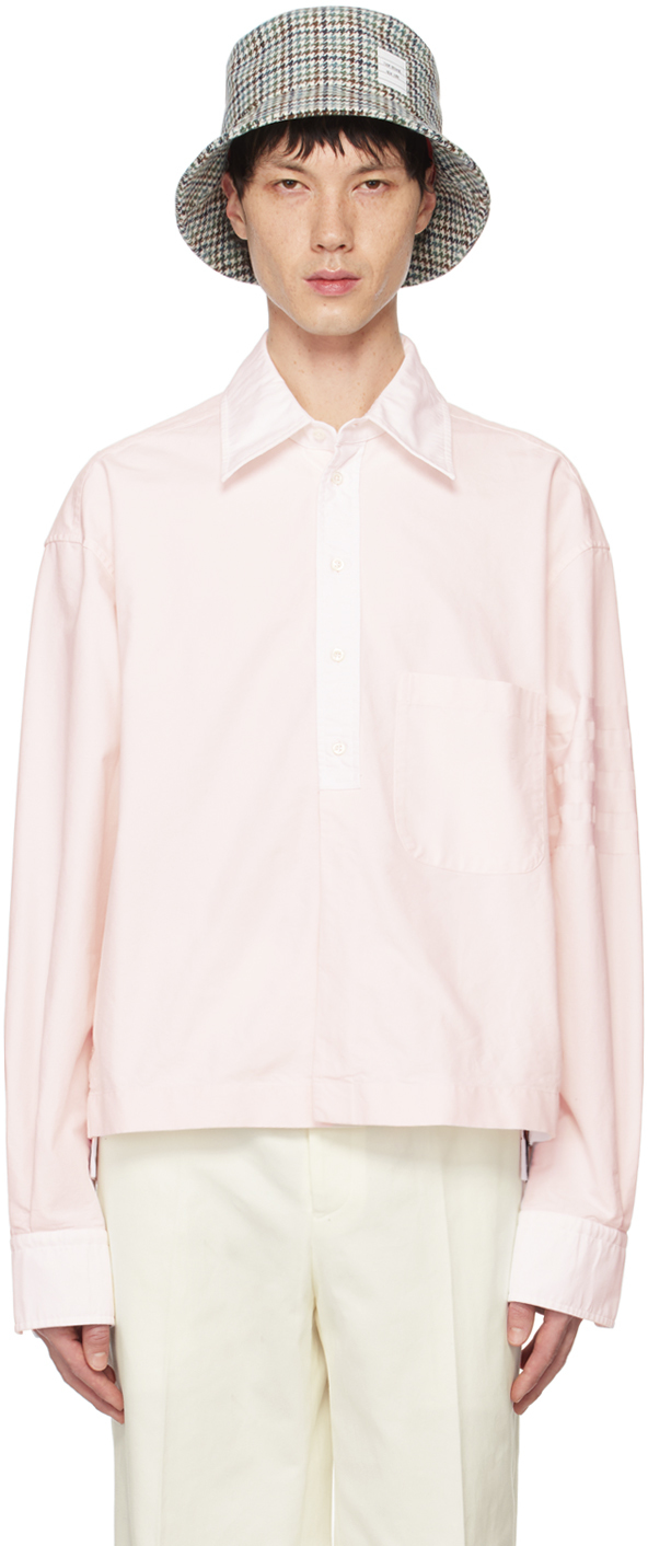 Chemise rose à quatre rayures Thom Browne en solde
