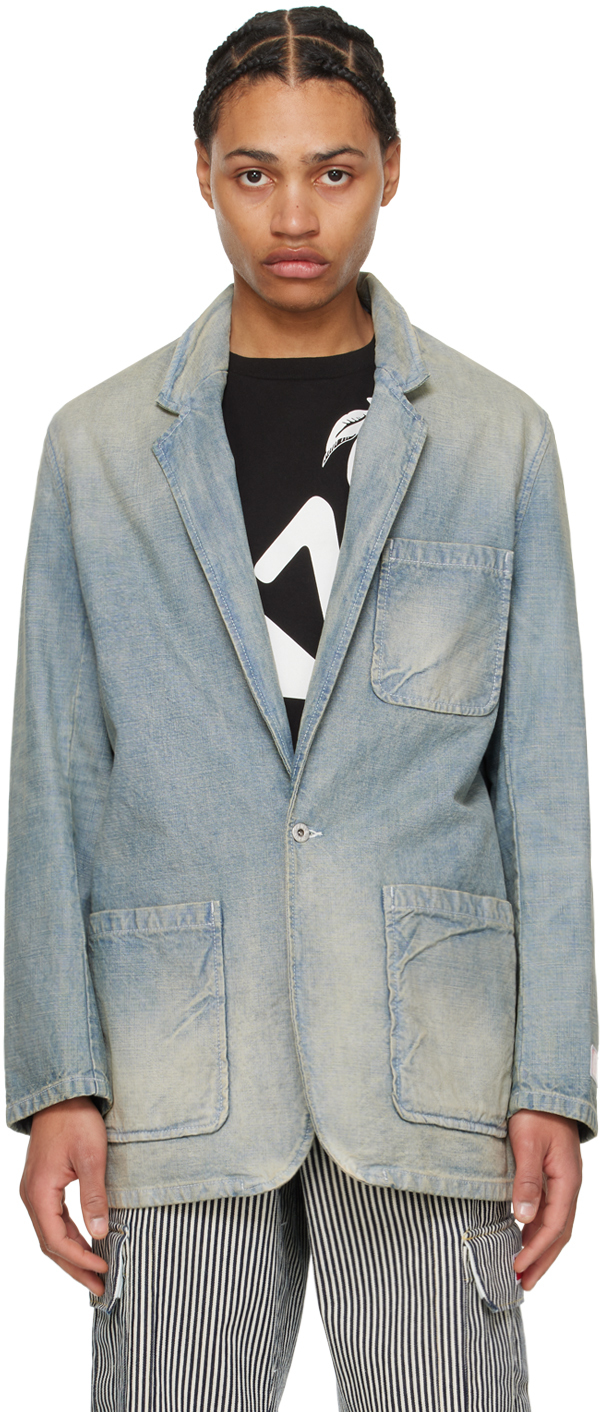Kenzo: Blue Kenzo Paris Denim Blazer | SSENSE