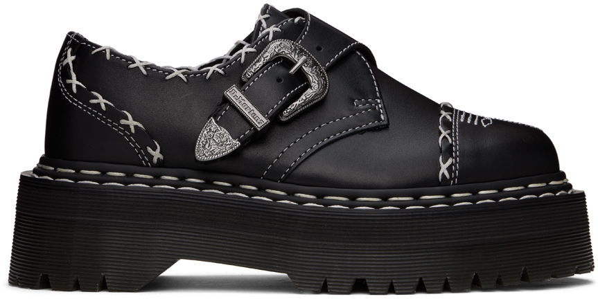 Black Monk Gothic Americana Loafers by Dr. Martens on Sale