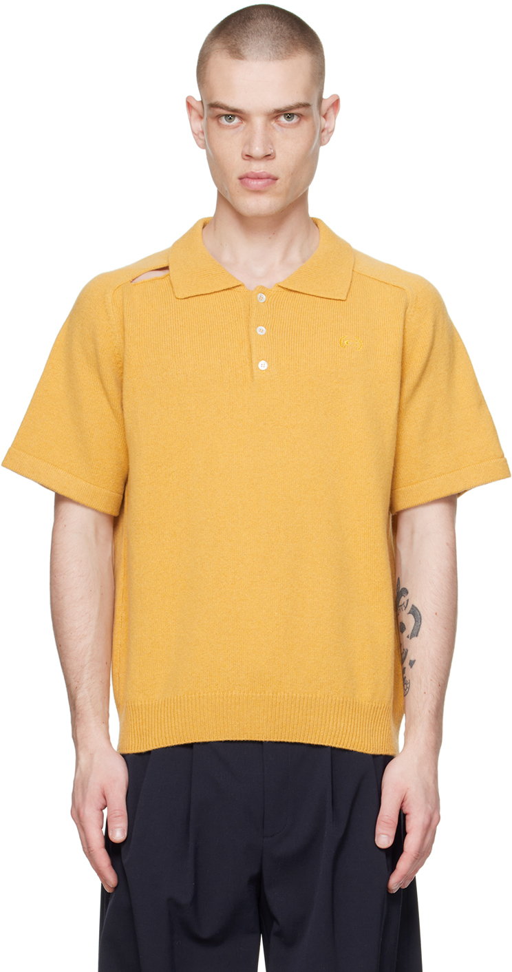 Commission: Yellow Cutout Polo | SSENSE