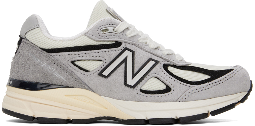Gray Made in USA 990v4 Core Sneakers by New Balance on Sale