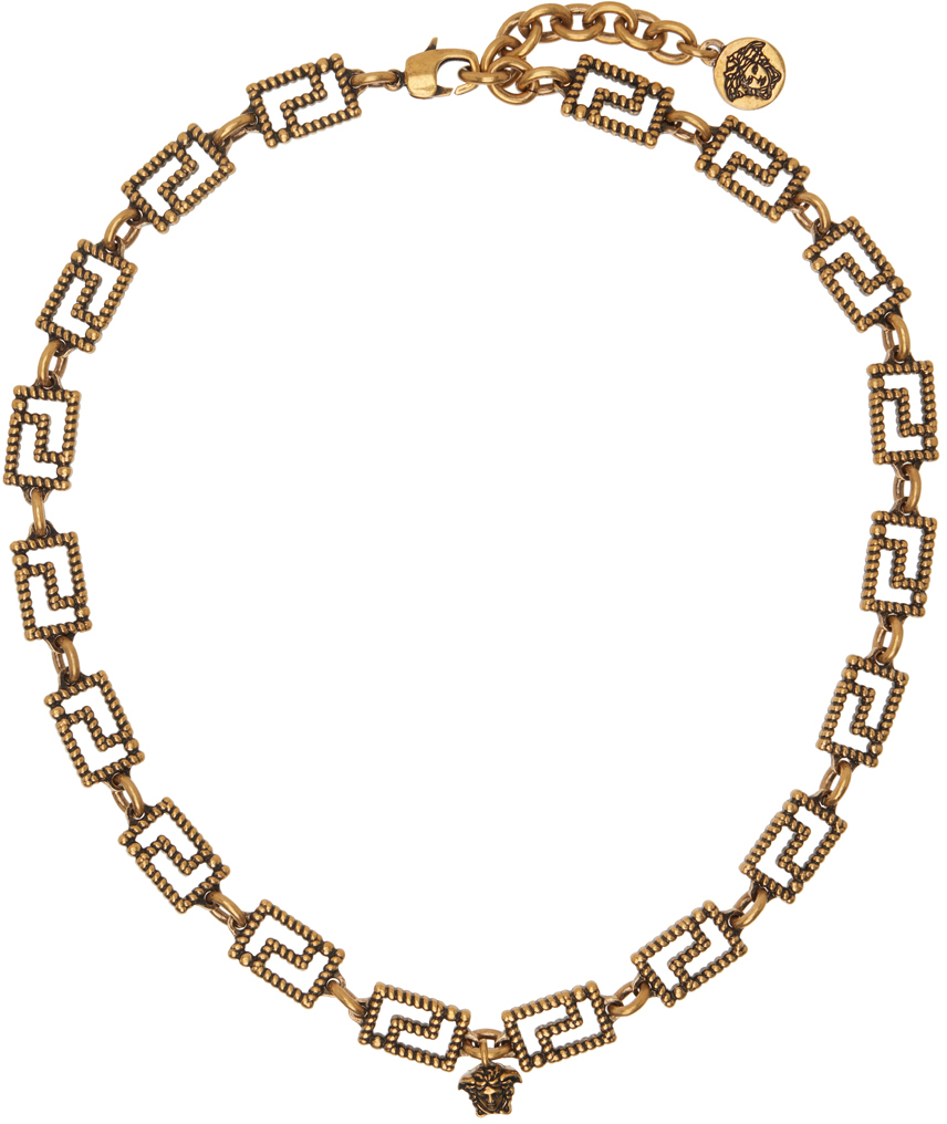 Gold Greca Necklace by Versace on Sale