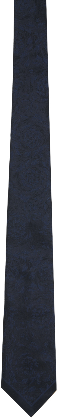 Versace: Navy Barocco Tie | SSENSE