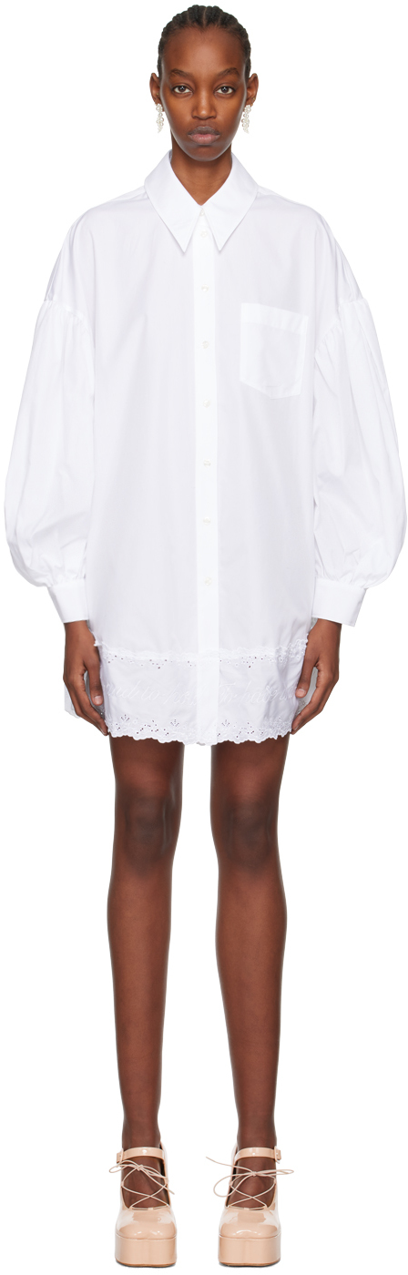 Simone Rocha: White Signature Sleeve Minidress | SSENSE