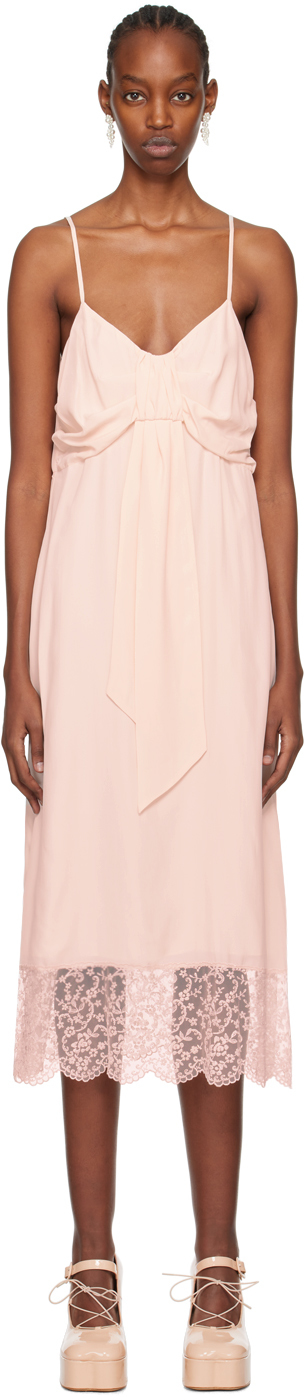 Pink Bow Midi Dress by Simone Rocha on Sale