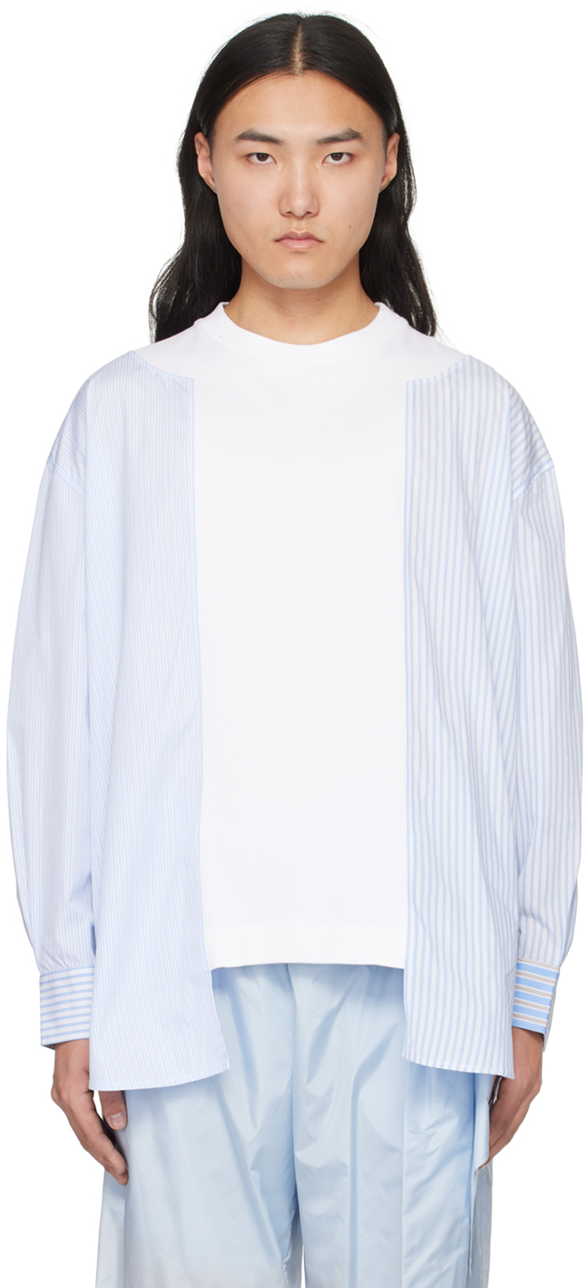 Blue Patchwork Long Sleeve T-Shirt by Simone Rocha on Sale