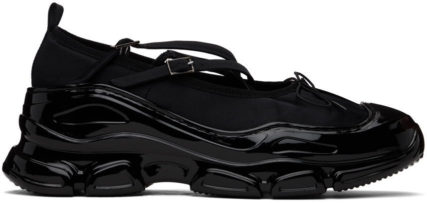 Black Classic Criss Cross Tracker Ballerina Sneakers by Simone Rocha on ...
