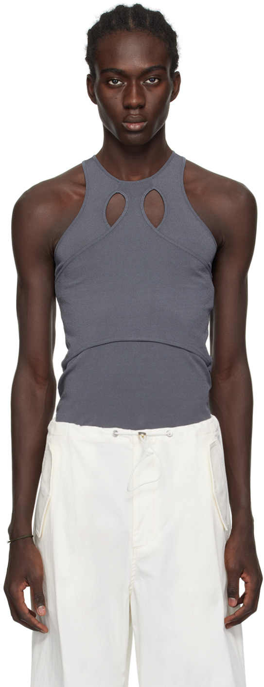Gray Mobius Loop Tank Top by Dion Lee on Sale