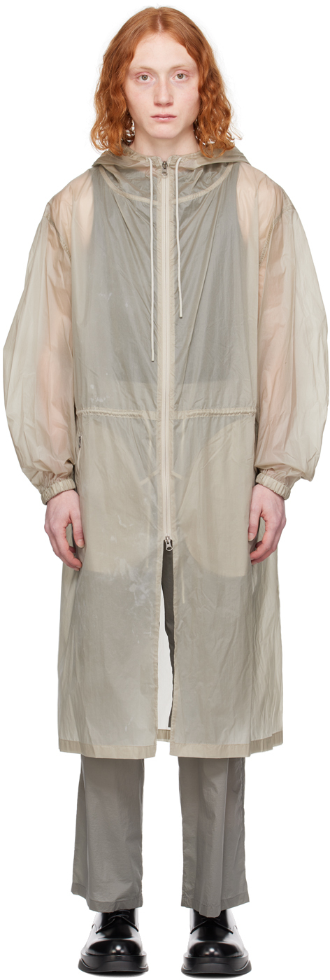 Gray Drawstring Coat by AMOMENTO on Sale