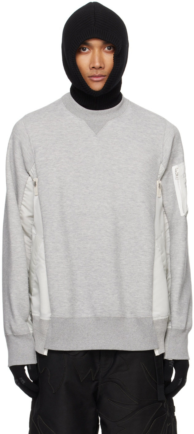 Gray Sponge Sweatshirt by sacai on Sale