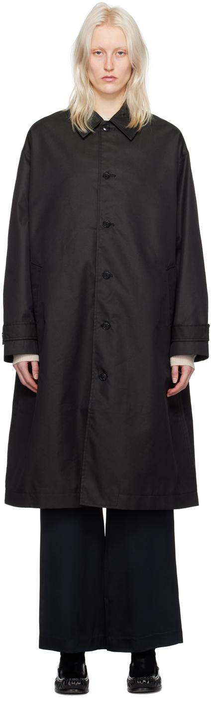 6397: Black Button Trench Coat | SSENSE