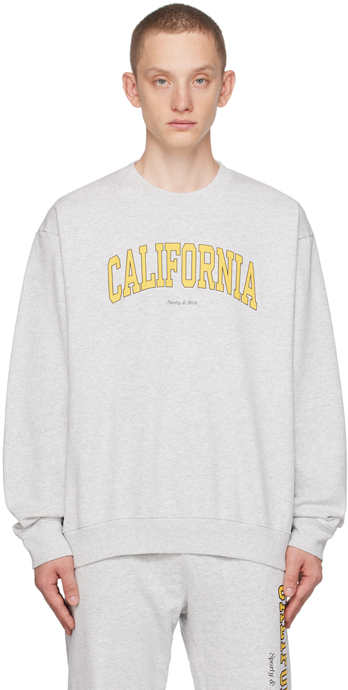 Pull molletonné 'California' gris Sporty & Rich en solde