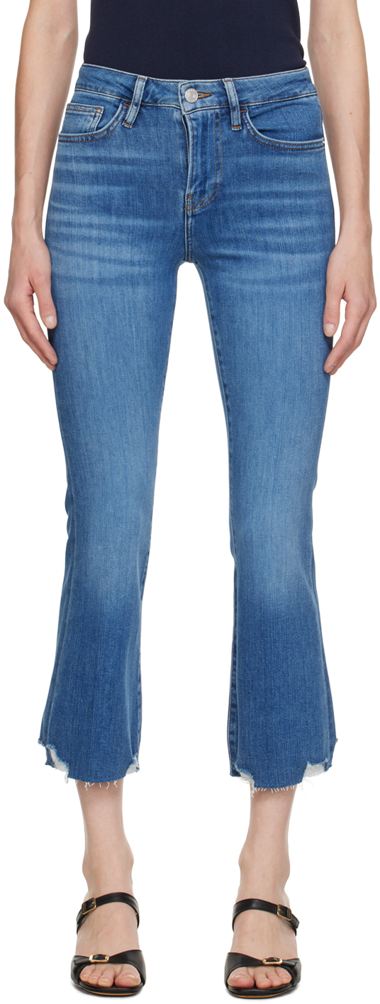 Blue 'Le Crop Mini' Jeans by FRAME on Sale