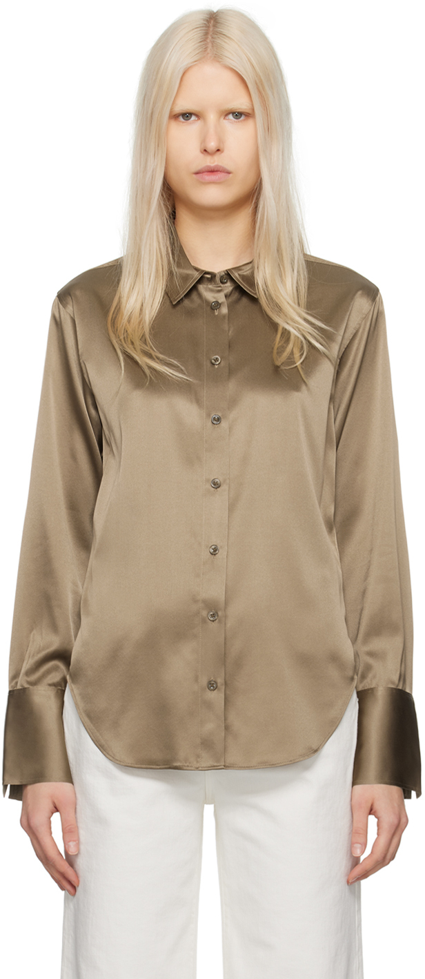 FRAME: Khaki 'The Standard' Shirt | SSENSE