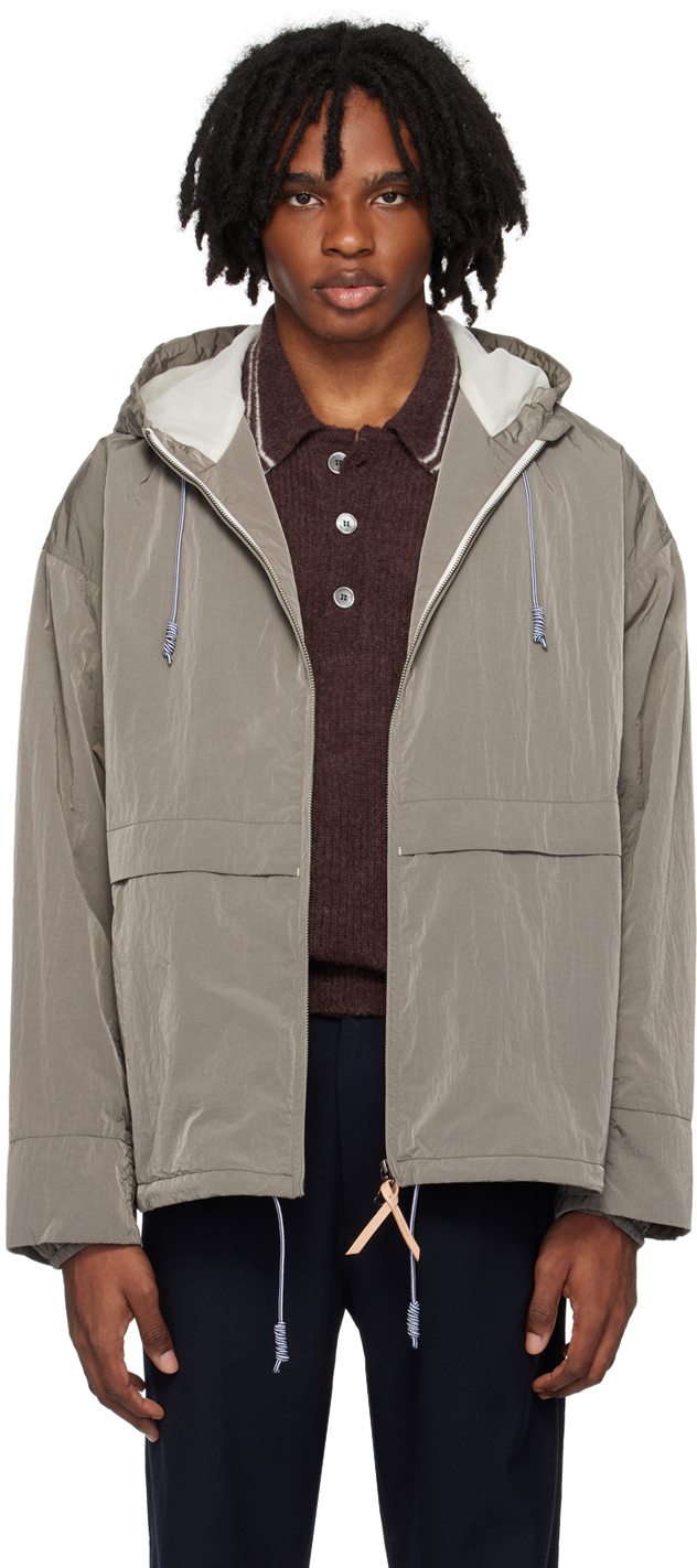 Beige Zip-Up Parka by nanamica on Sale