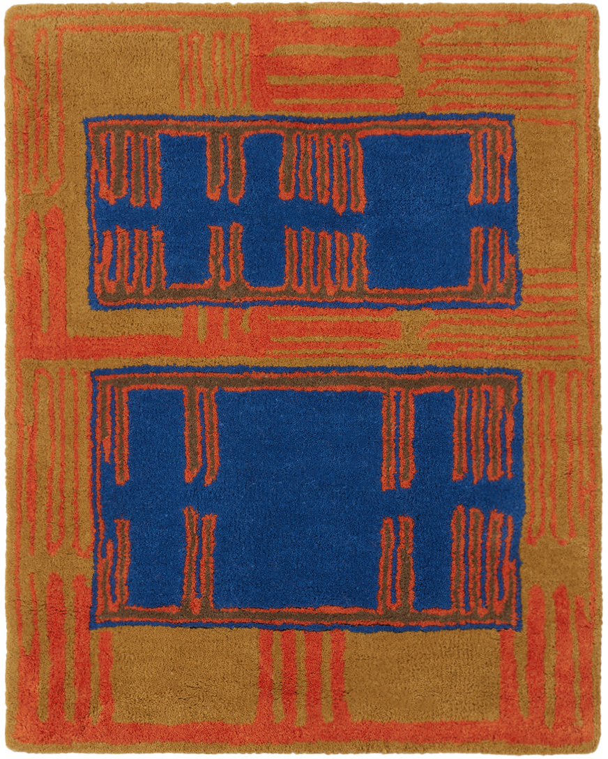 Blue & Orange Circuit Rug by MAKI RUGS on Sale