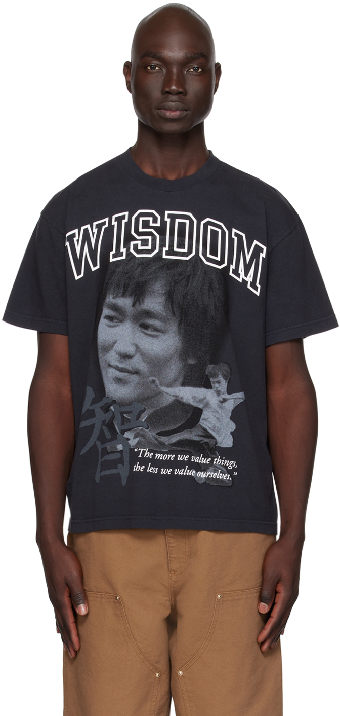 Awake NY: Black 'Wisdom' T-Shirt | SSENSE UK