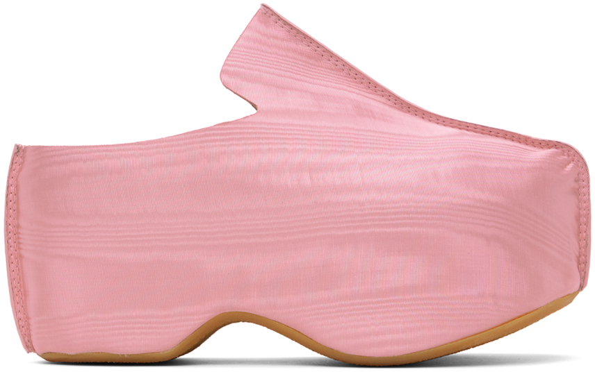 Pink Moiré Platform Clogs by JW Anderson on Sale