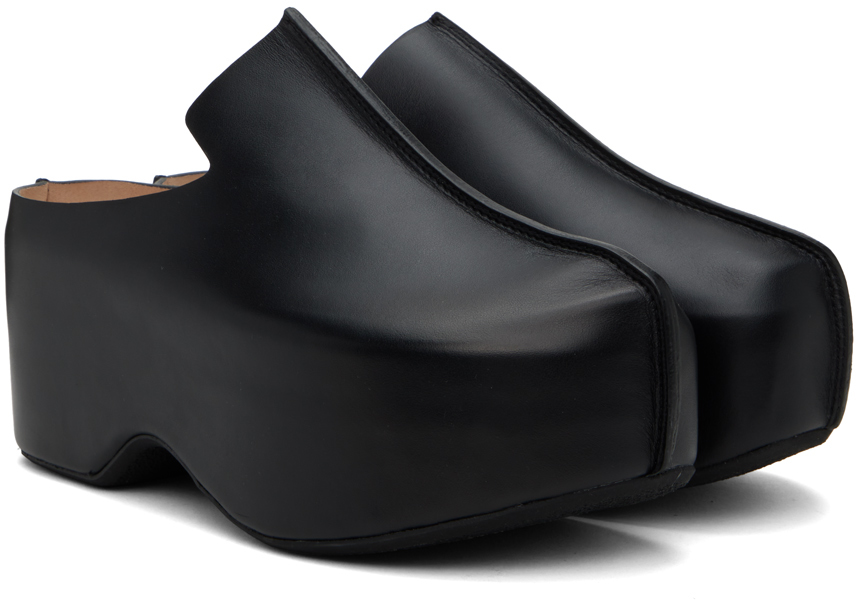 JW Anderson Leather Platform Clog in Black | Smart Closet