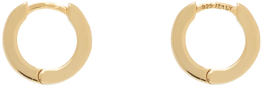 Gold Small Edge Hoop Earrings by Hatton Labs on Sale