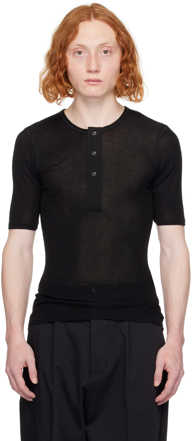 Black Three-Button Tank Top by AMI Paris on Sale