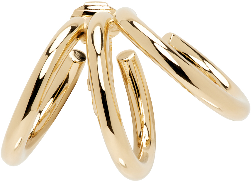 ALAÏA: Gold Small Multi-Ring Single Ear Cuff | SSENSE UK
