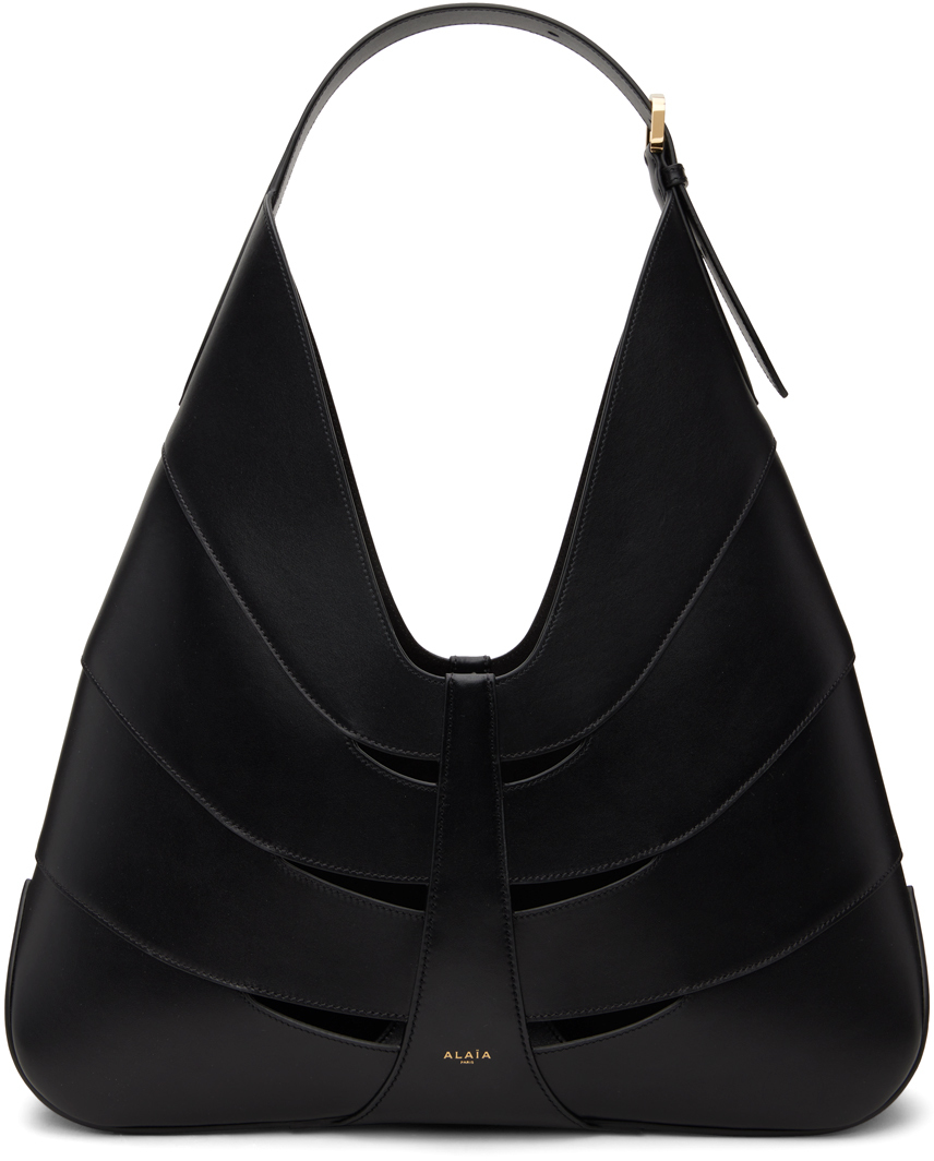 ALAÏA: Black Delta Tote | SSENSE Canada
