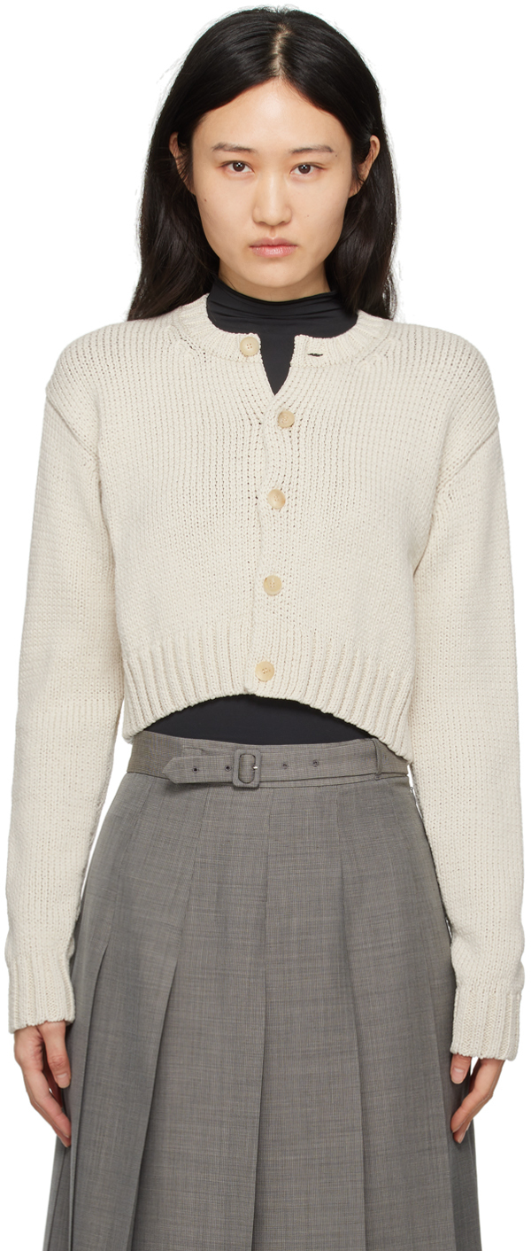 AURALEE: Off-White Short Cardigan | SSENSE