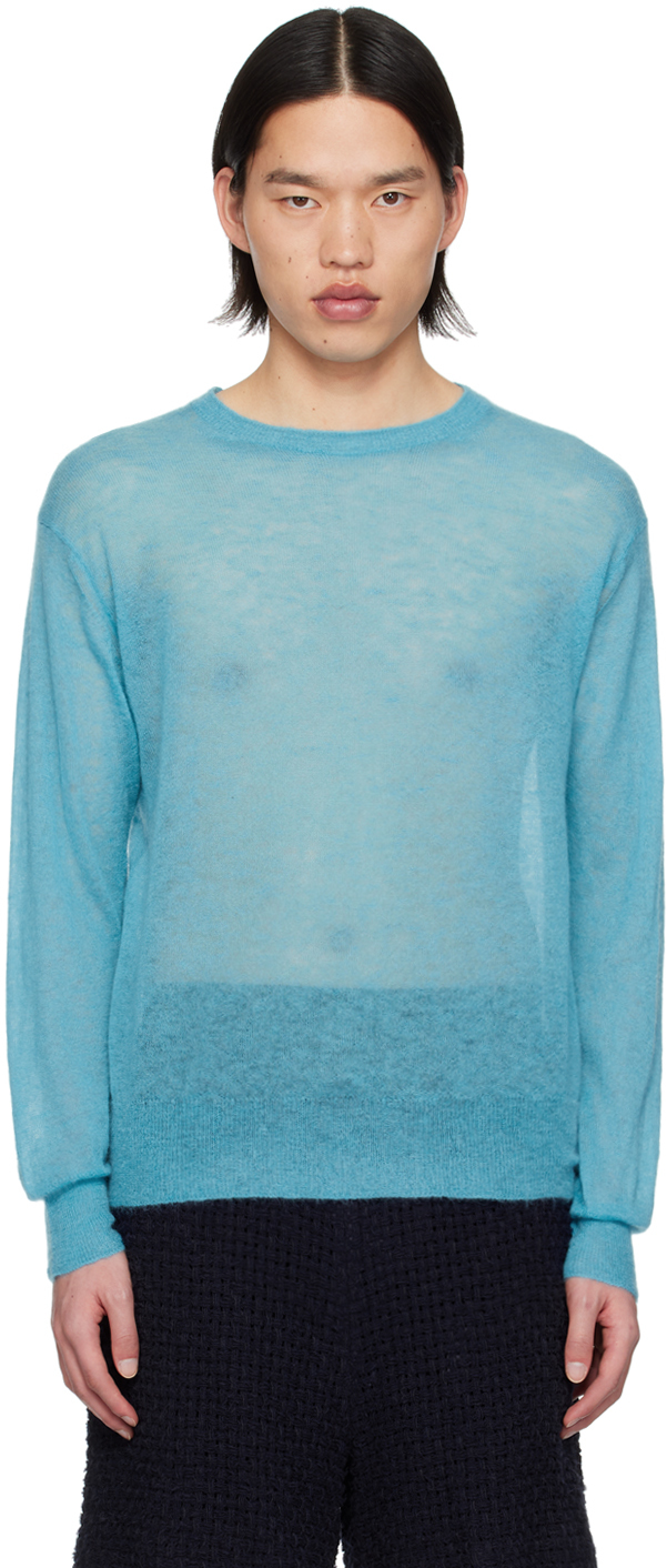 Pull semi-transparent bleu AURALEE en solde