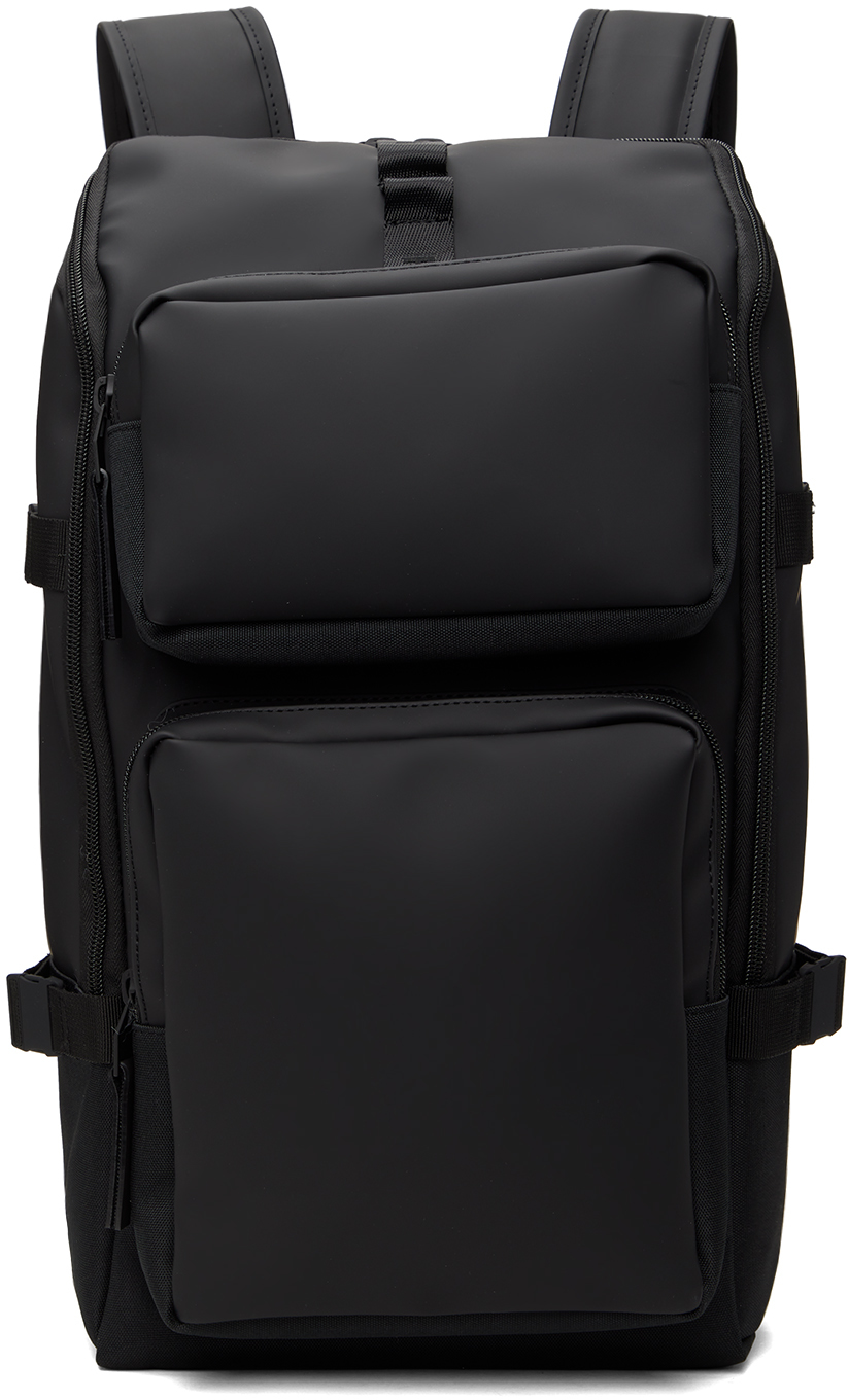 Black Trail Cargo Backpack by RAINS on Sale