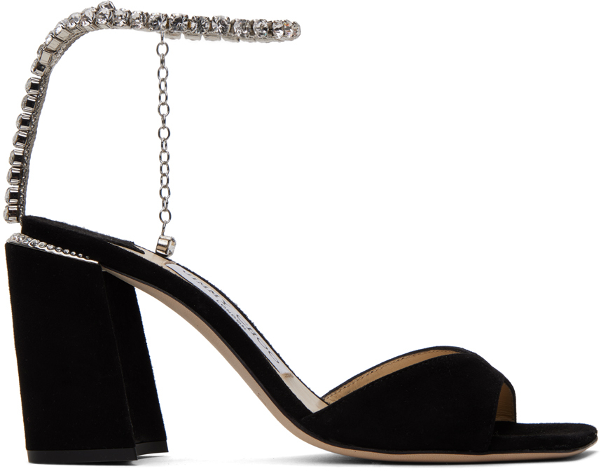 Jimmy Choo: Sandales à talon bottier Saeda 85 noires | SSENSE France
