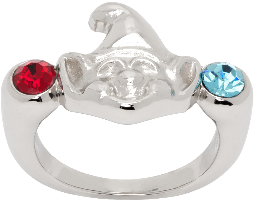 Silver Happy Gnome Ring by Chopova Lowena on Sale