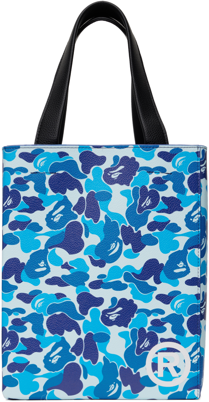 BAPE: Blue ABC Camo Tote | SSENSE