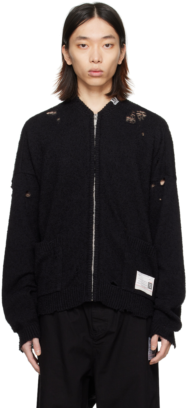 Black Wide Back Cardigan by Maison MIHARA YASUHIRO on Sale