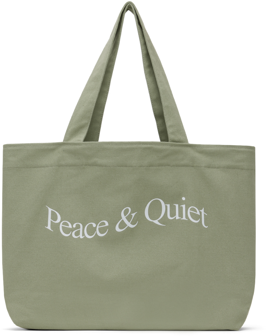 Khaki Wordmark Tote by Museum of Peace & Quiet on Sale