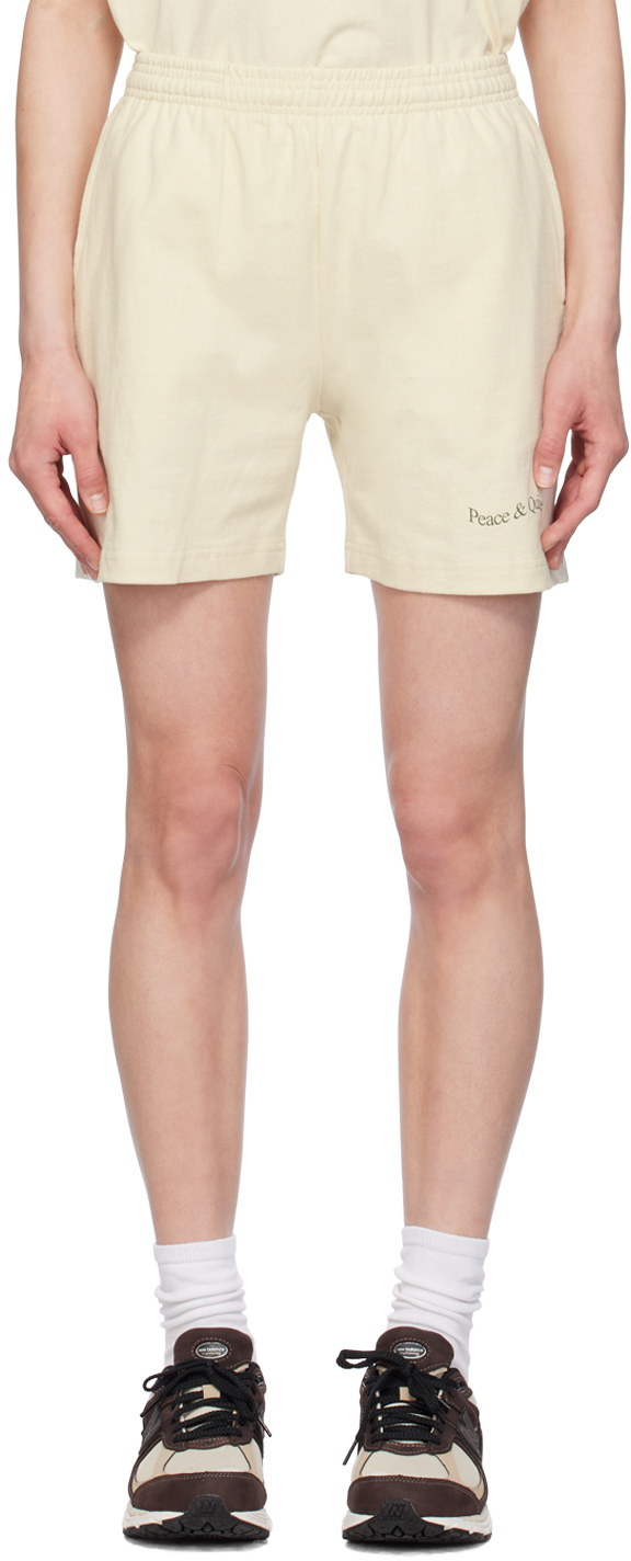 Off-White Wordmark Shorts by Museum of Peace & Quiet on Sale