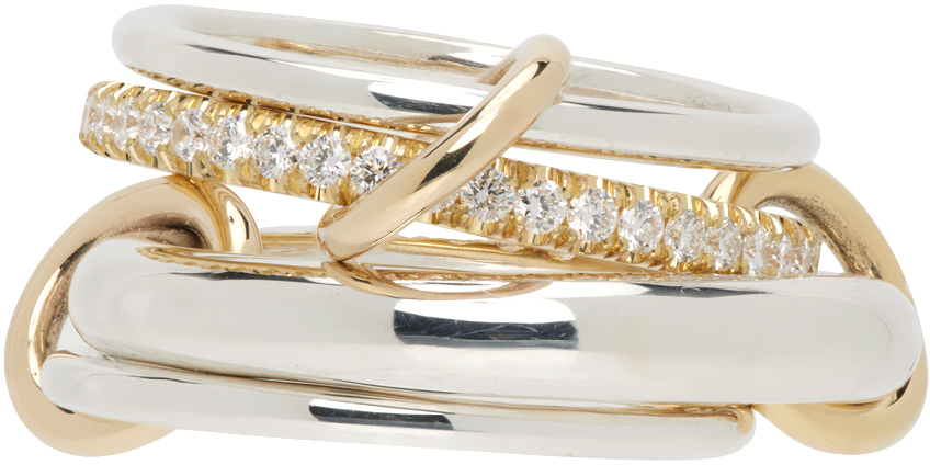 Spinelli Kilcollin: Silver & Gold Aries SG Pavé Ring | SSENSE Canada