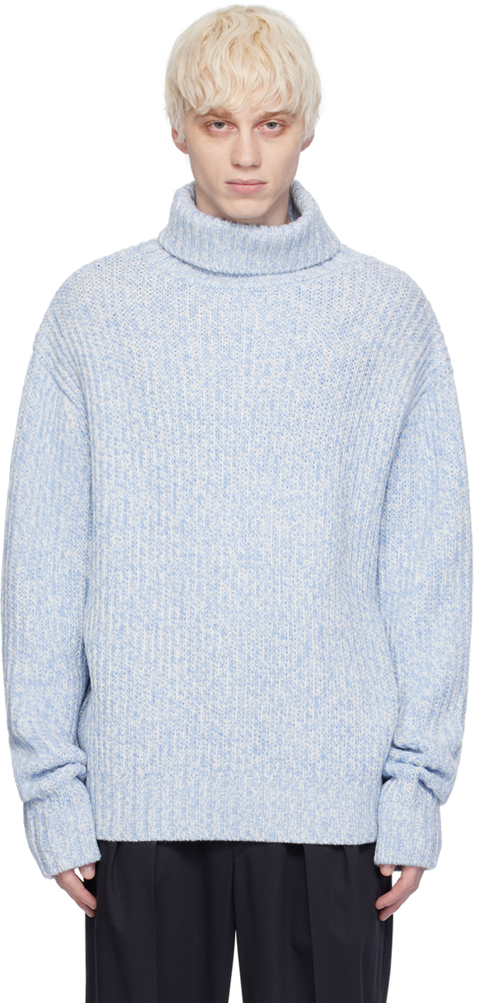 Blue Chunky Turtleneck by King & Tuckfield on Sale