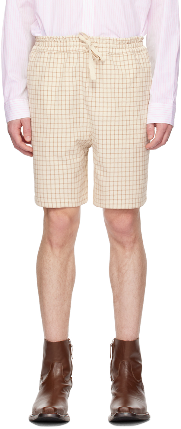 Short 'Le short carreaux' beige Drôle de Monsieur en solde