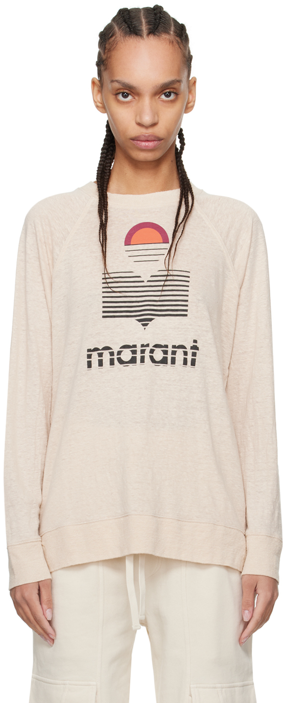 Pull molletonné Kieffer blanc cassé Isabel Marant Etoile en solde