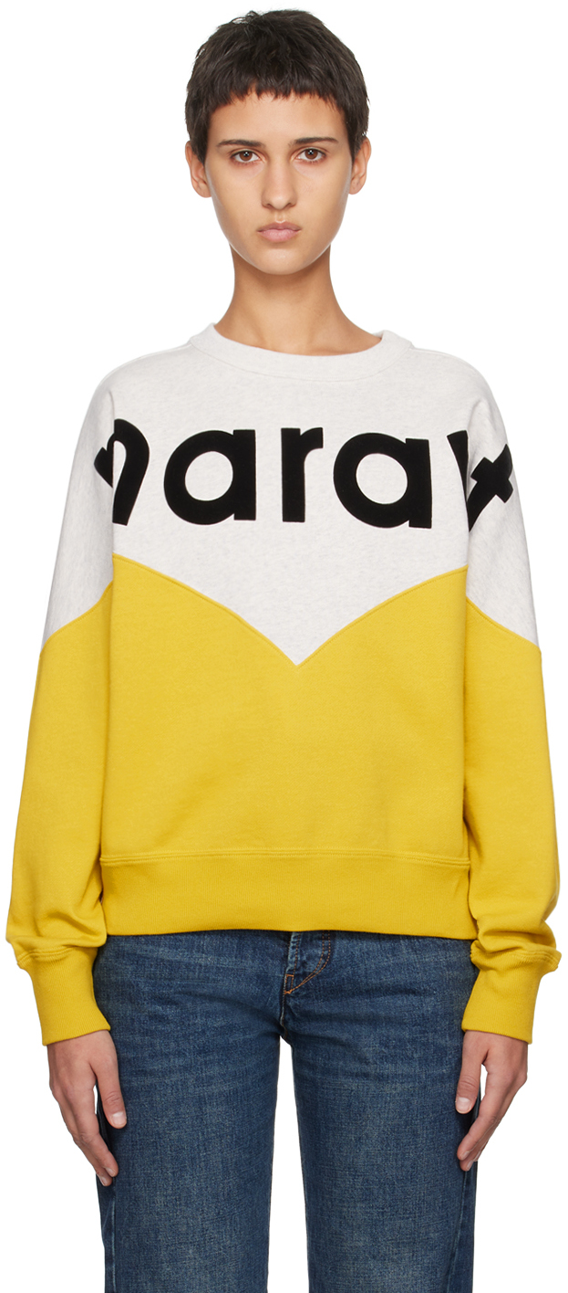 Isabel Marant Etoile: Pull molletonné Houston jaune | SSENSE France