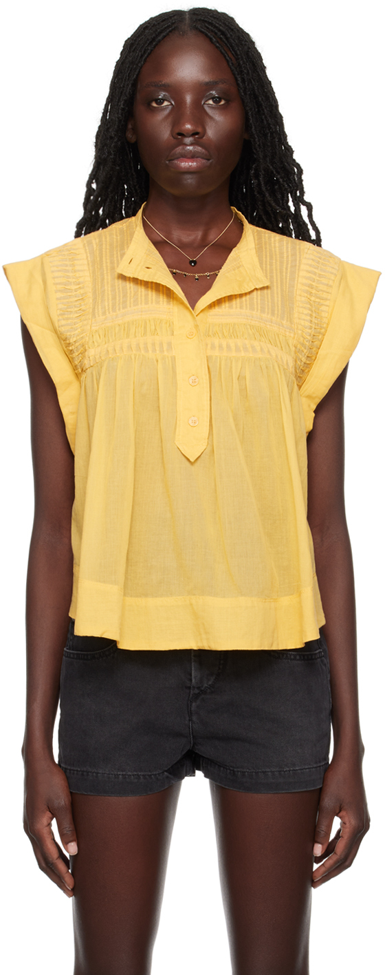Yellow Leaza Blouse by Isabel Marant Etoile on Sale