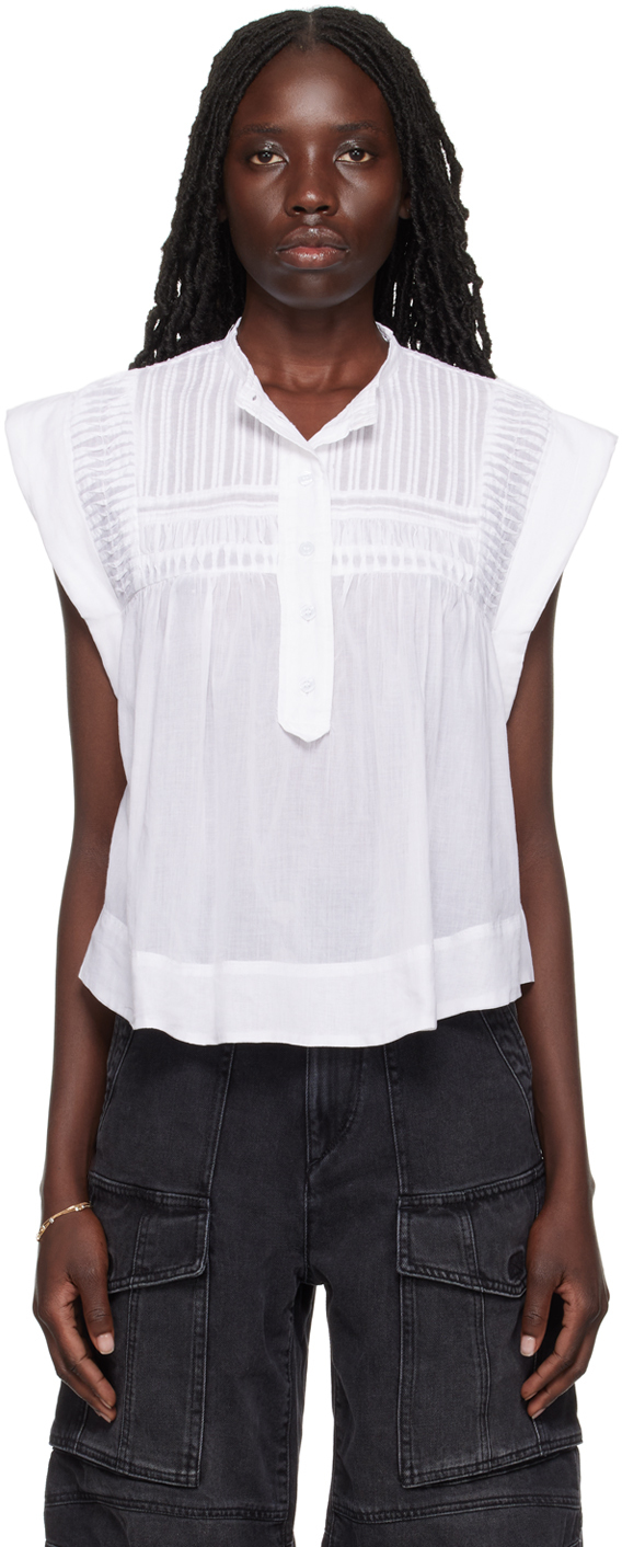 Isabel Marant Etoile: Chemisier Leaza blanc | SSENSE France