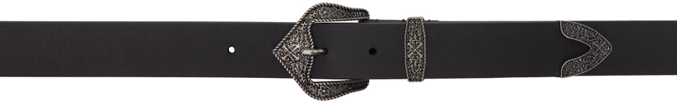 Black Western Arrow 30 Belt by Off-White on Sale