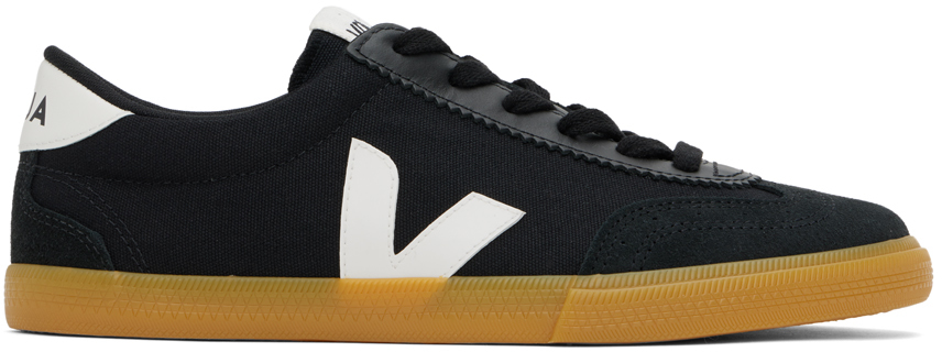 VEJA: Black & White Volley Canvas Sneakers | SSENSE