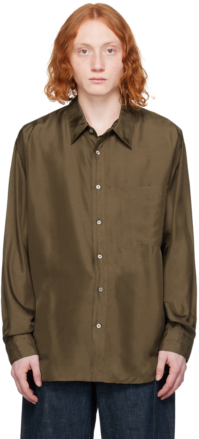 Brown Loose Shirt by LEMAIRE on Sale